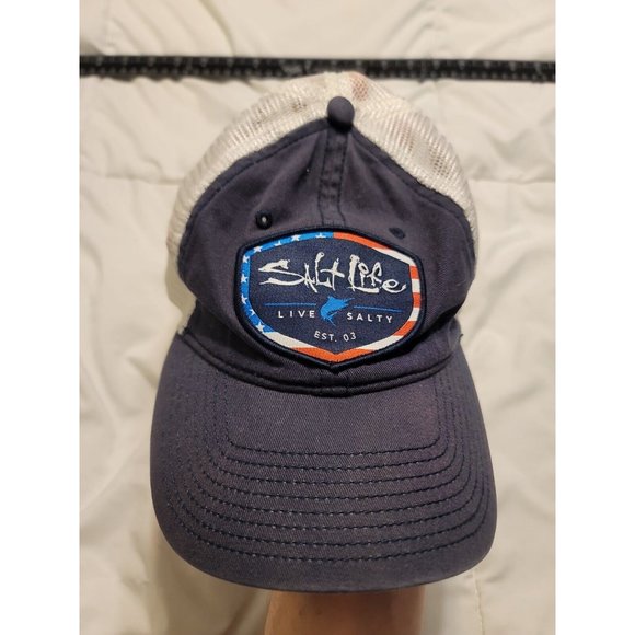 Salt Life | Accessories | Salt Life Trucker Mesh Snap Back Hat Blue ...